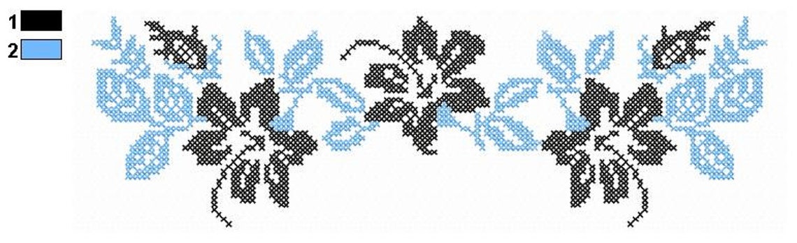 Folk Machine Embroidery Designs. Flowers Cross Stitch Pattern. - Etsy