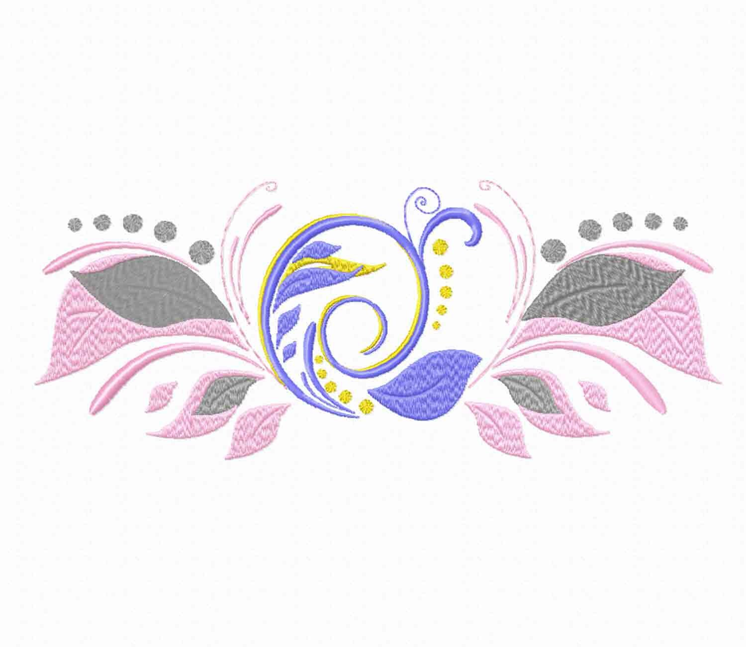 Floral Machine Embroidery Design. Filled Stitch Pattern. | Etsy