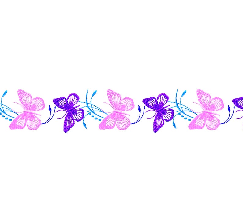 Machine Embroidery Border Design Butterfly Pattern. - Etsy