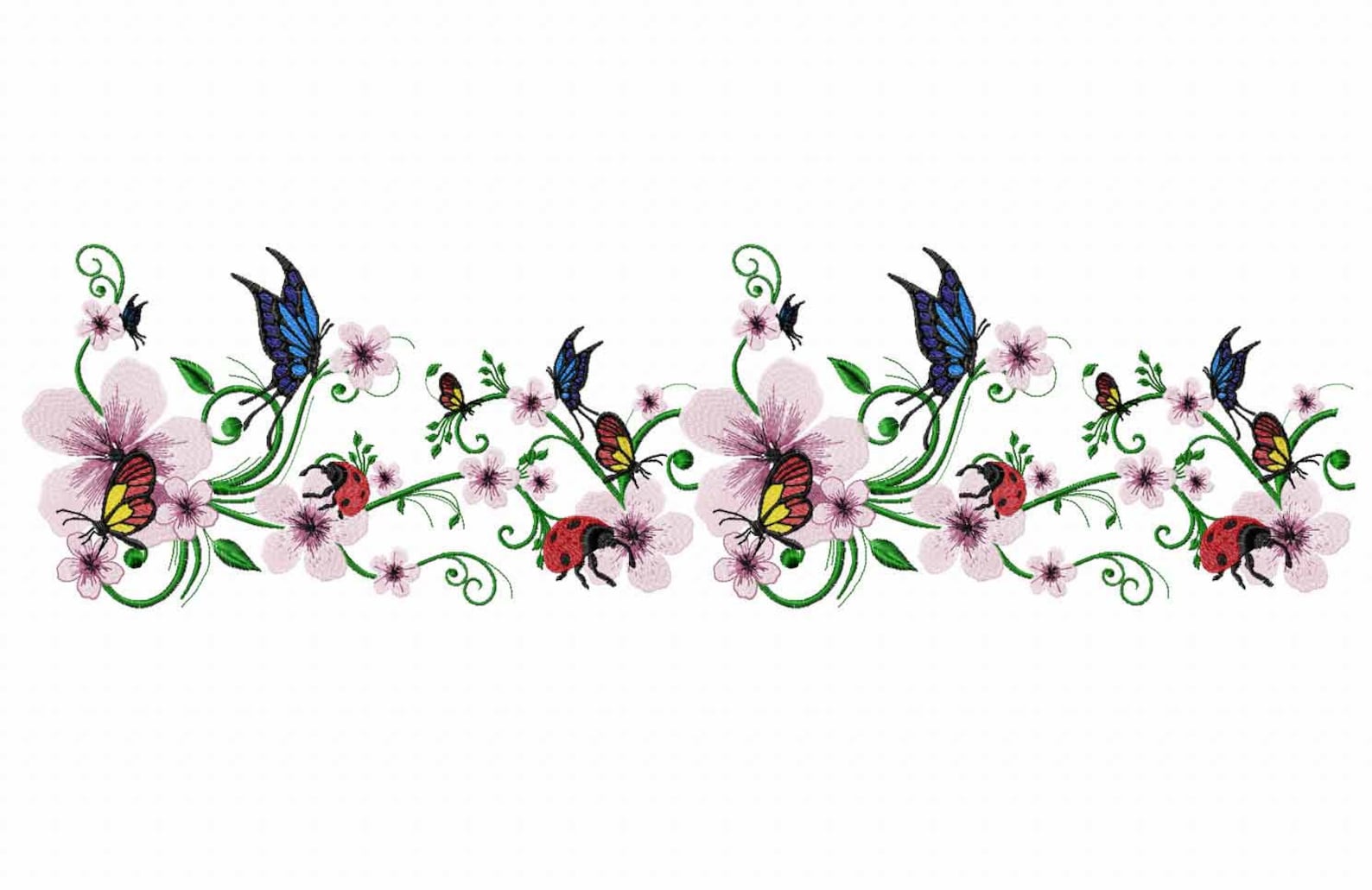 Machine Embroidery Border Designs. Flowers Pattern. - Etsy