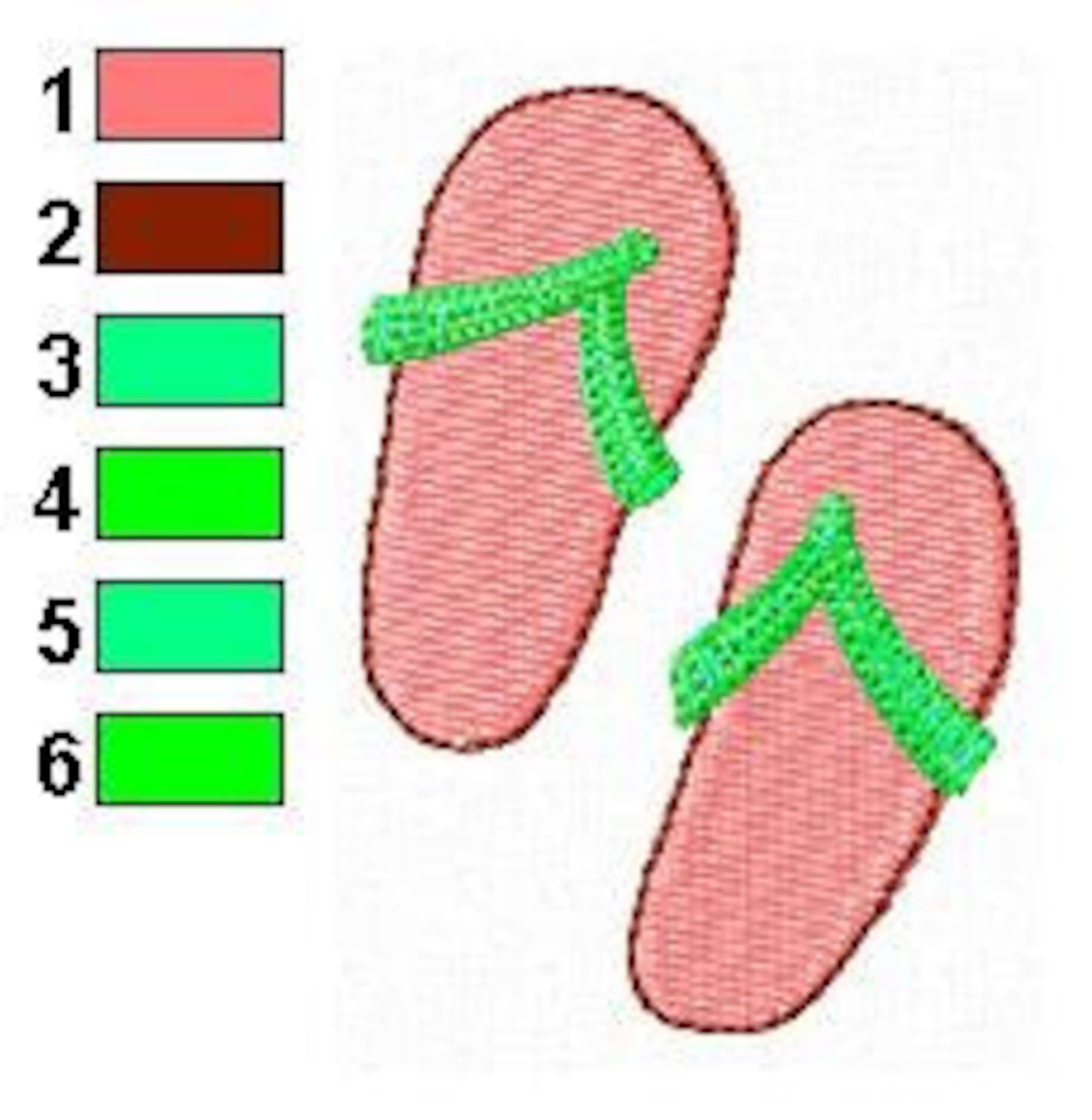 Flip Flops Machine Embroidery Design Summer Pattern. - Etsy