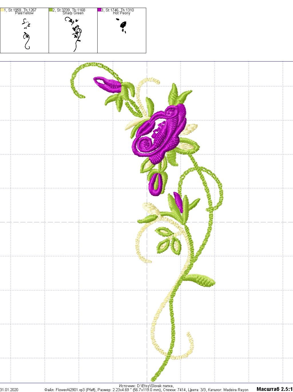 Flowers Machine Embroidery design Rose digital pattern. Set | Etsy