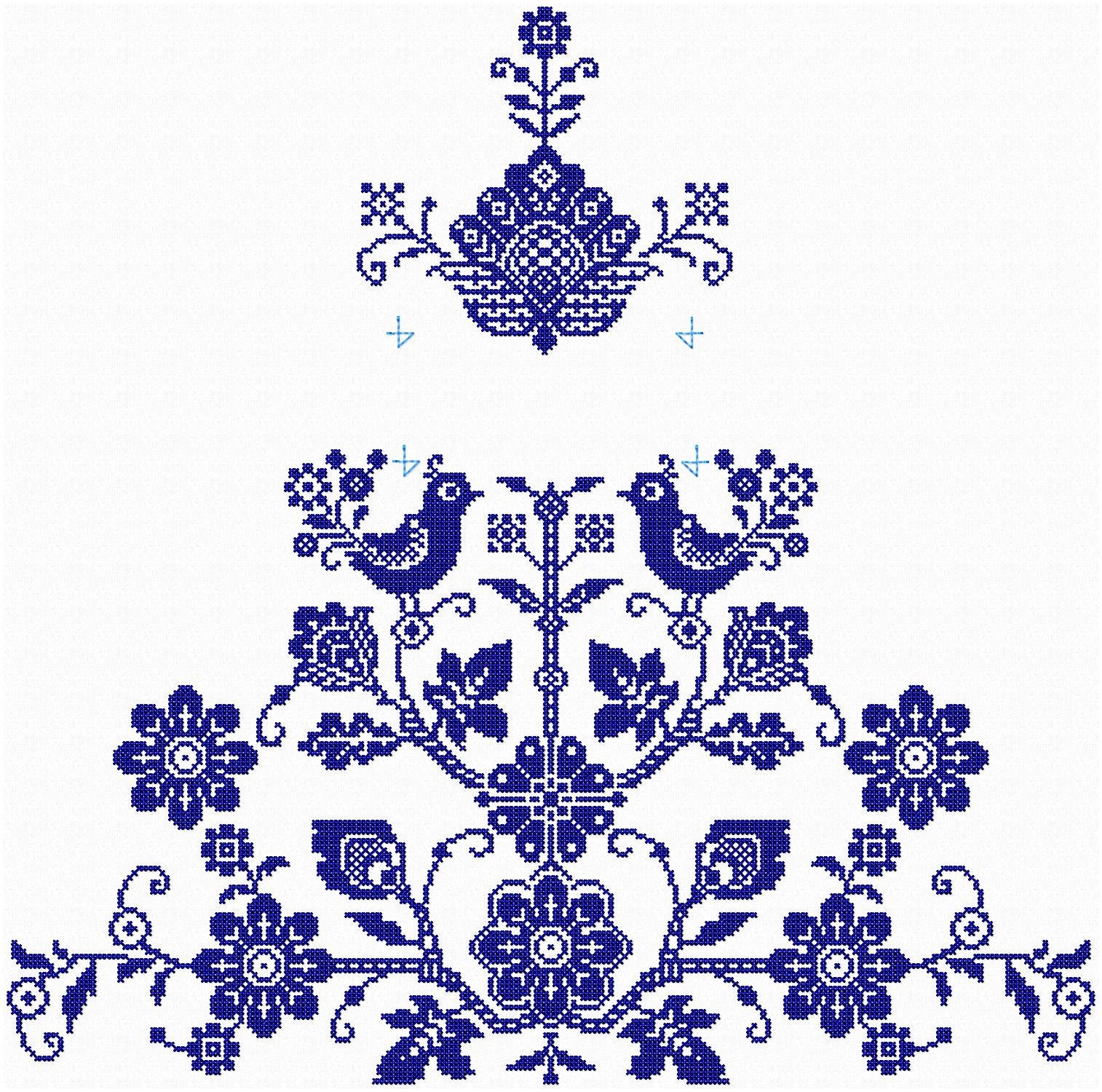 Folk Machine Embroidery Designs. Floral Ethnic Cross Stitch Pattern - Etsy