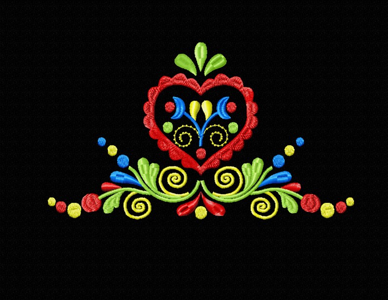 Floral Machine Embroidery Design Folk Pattern. Floral Ornament | Etsy