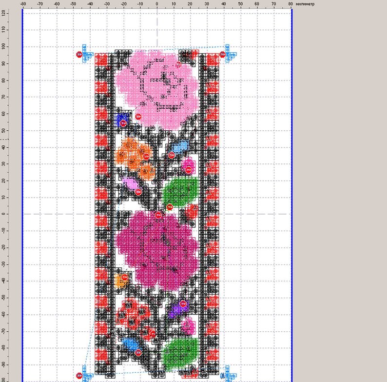 Border Embroidery pattern Rose Cross stitch Designs for | Etsy