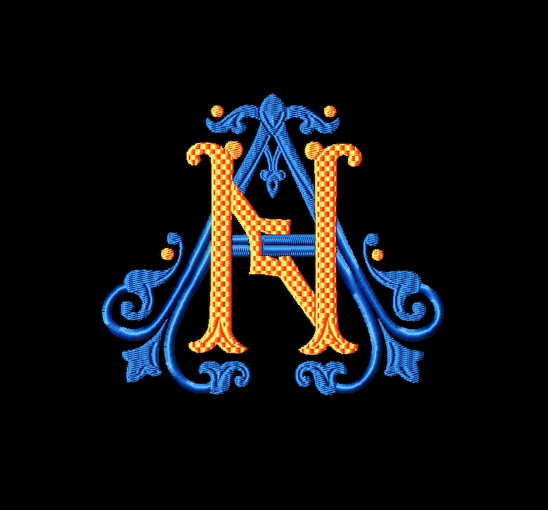 Monogram Machine Embroidery Design. Personalized Letter Custom - Etsy