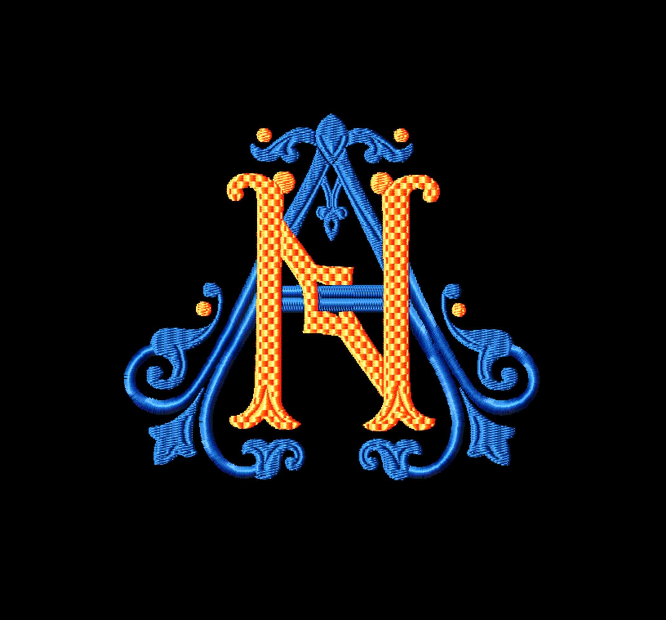 Monogram Machine Embroidery Design. Personalized Letter Custom - Etsy