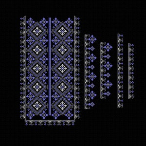 Folk Machine Embroidery Design. Set Cross Stitch Patterns. - Etsy