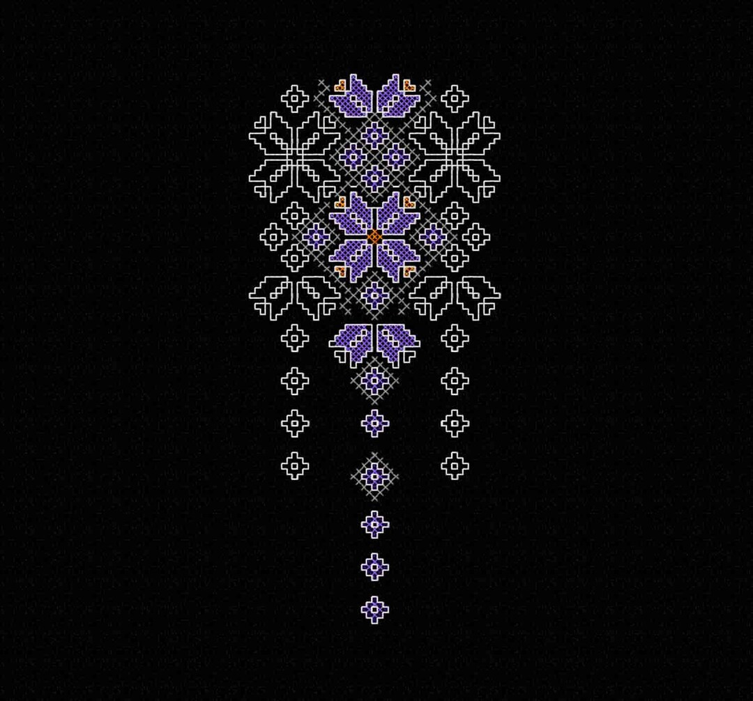 Folk Machine Embroidery Design. Ethnic Cross Stitch Pattern - Etsy