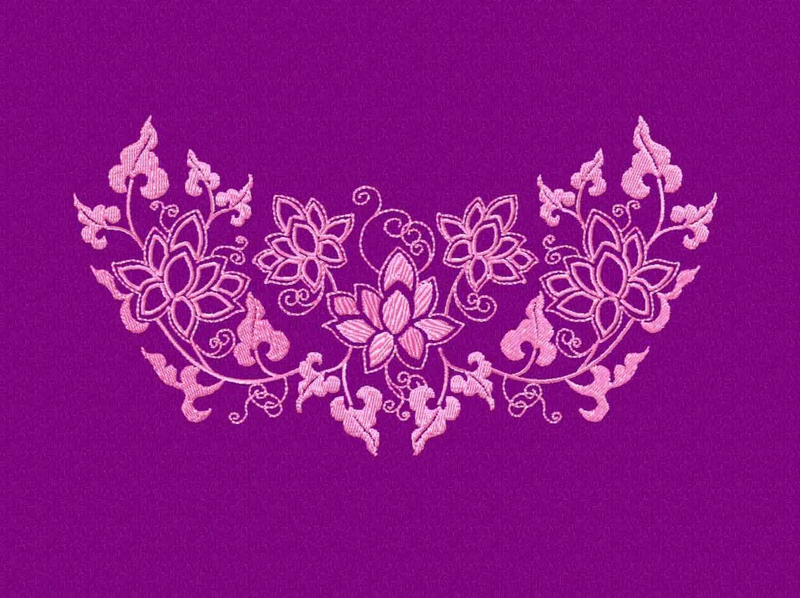Floral Machine Embroidery Digital Design. Flowers Pattern | Etsy