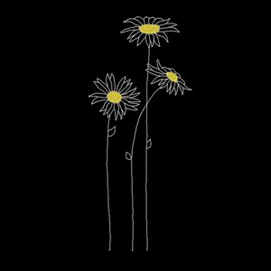 Flowers One Line Machine Embroidery Design. Set Chamomile Embroidery ...