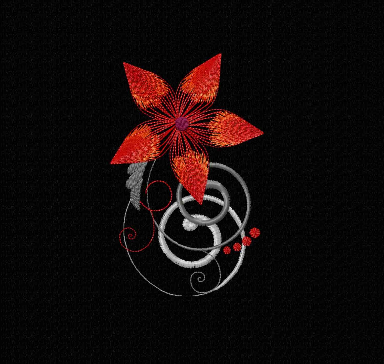 Machine Embroidery Design. Floral Pattern Set 4 Sizes. Instant | Etsy