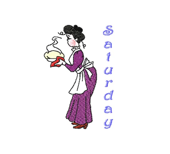 Days of the Week Embroidery Design Kitchen Towel Patterns - Etsy