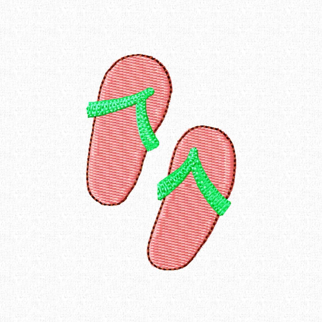 Flip Flops Machine Embroidery Design Summer Pattern. - Etsy