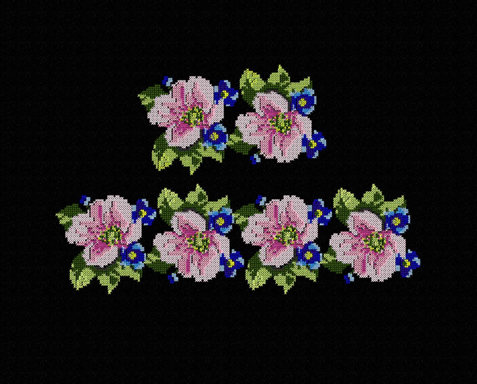 Border Machine Embroidery Designs. Flowers Cross Stitch - Etsy