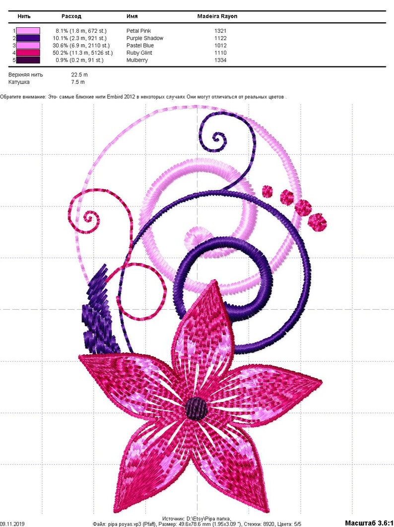 Floral machine embroidery designs. Flowers pattern. | Etsy