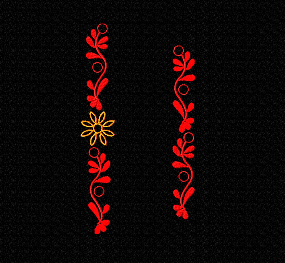 Floral Embroidery Design Border Flowers Pattern. Digital | Etsy
