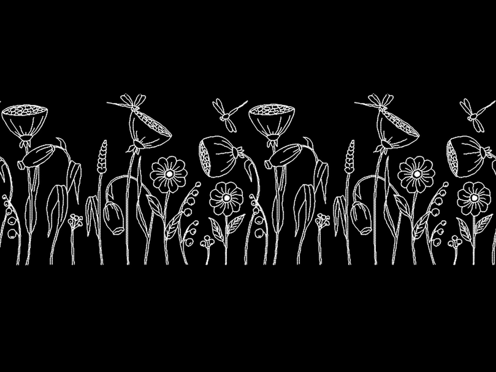 Border Machine Embroidery Design. Flowers One Line Embroidery | Etsy