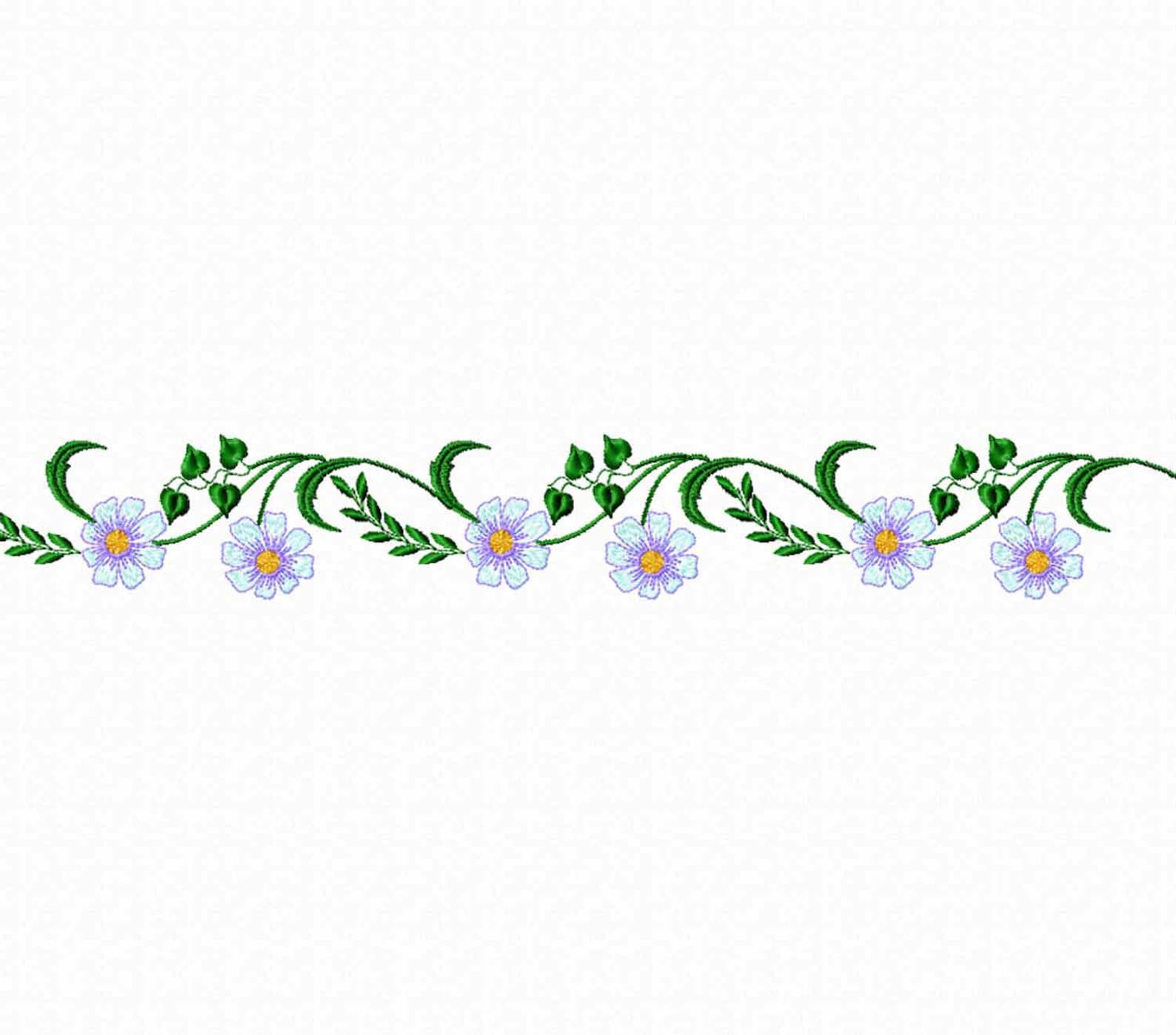 Flowers Machine Embroidery Design Border Digital Pattern. - Etsy