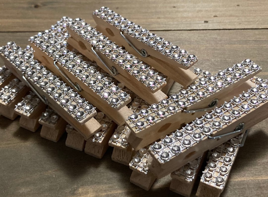 Rhinestone Clothespins - Set of 16 - Etsy