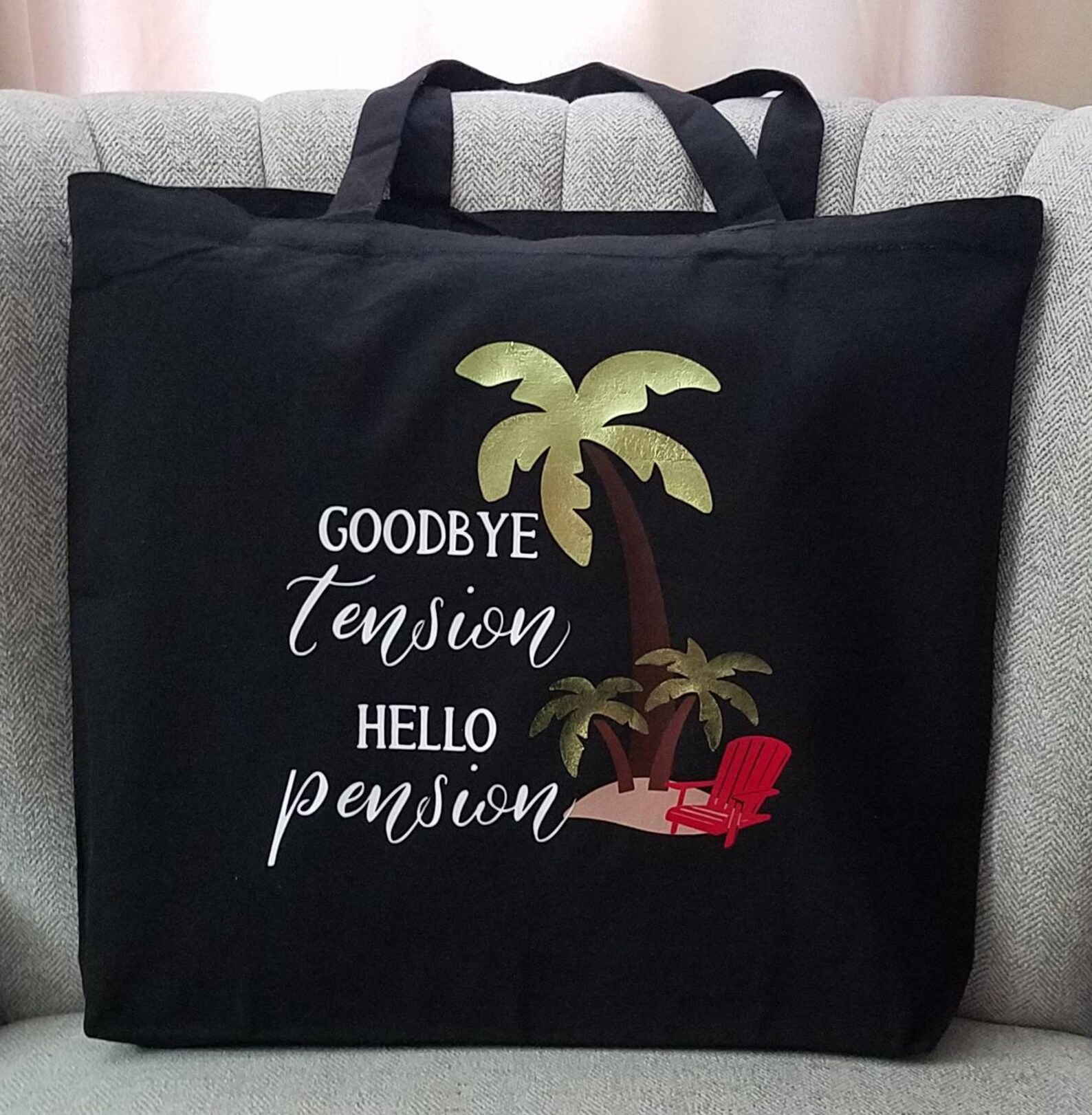 Retirement Tote Bag-goodbye Tension, Hello Pension. - Etsy