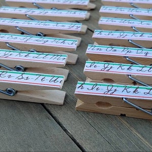 Alphabet Clothespins-set of 16 - Etsy