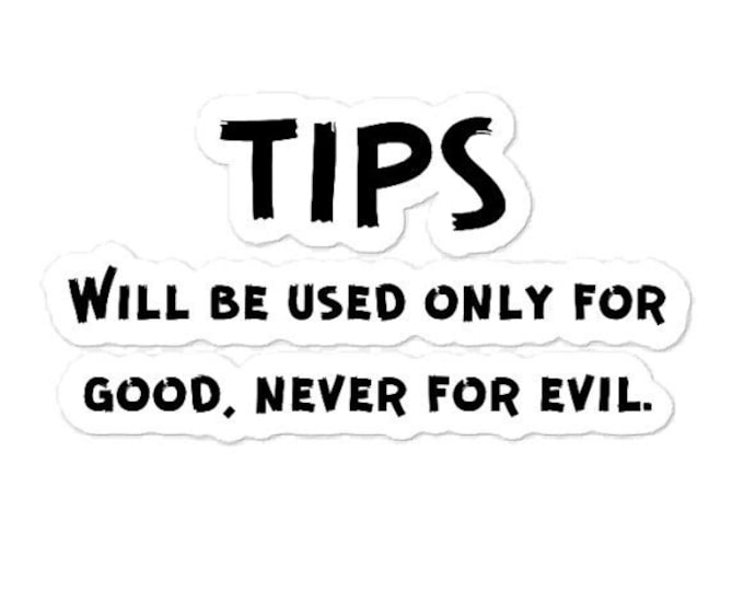 Funny Tip Jar Sign Bubble-free Stickers TIPS Because It's - Etsy