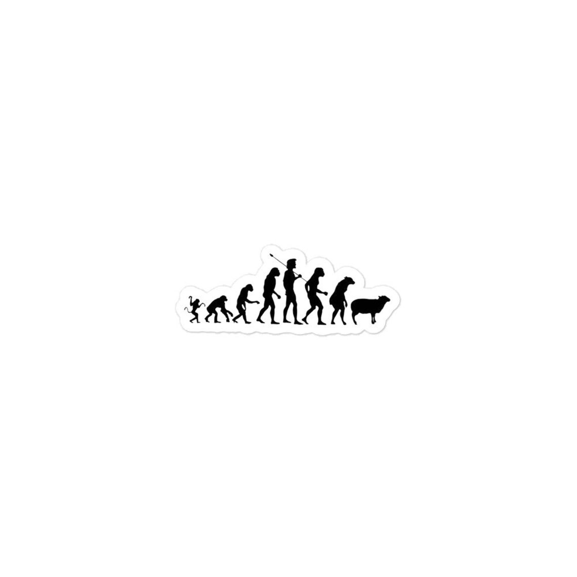 Men to Sheep Bubble-free Stickers, Evolution Sticker, Monkey Man Sheep ...