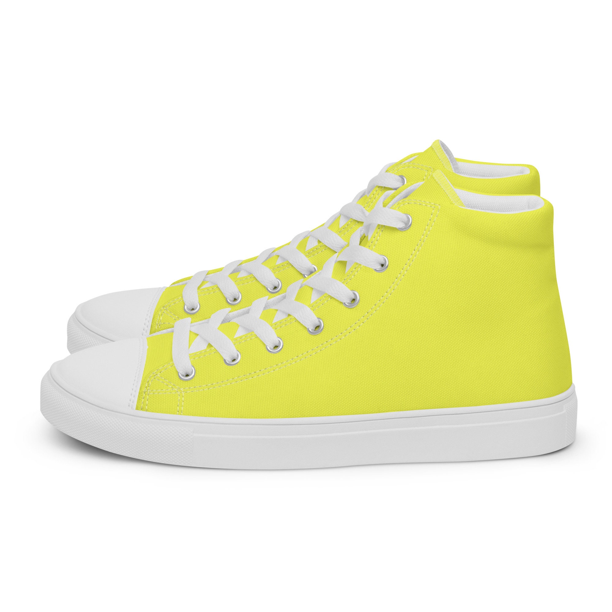 Mens Canary Yellow High Top Canvas Shoes Men's Bright - Etsy