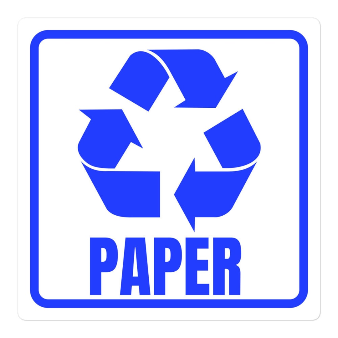 Recycle Symbol Bubble Free Stickers Recycle Paper Sign Etsy Canada
