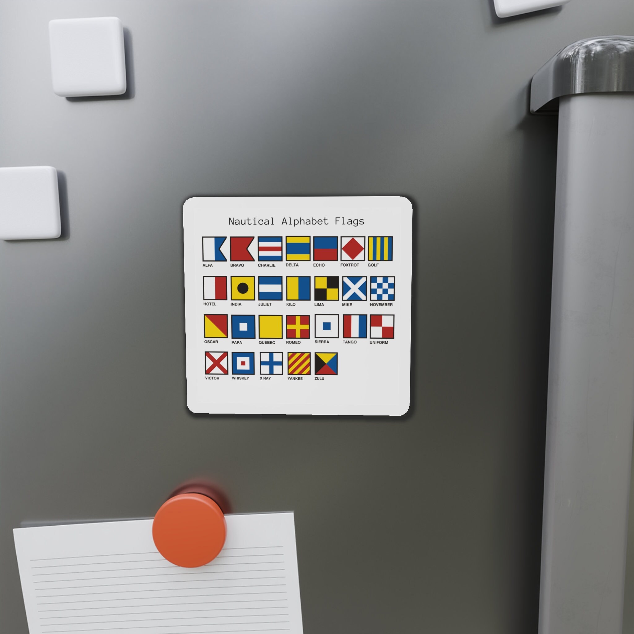 Nautical Alphabet Flags Refrigerator Magnet, Semaphore Flags Magnet ...