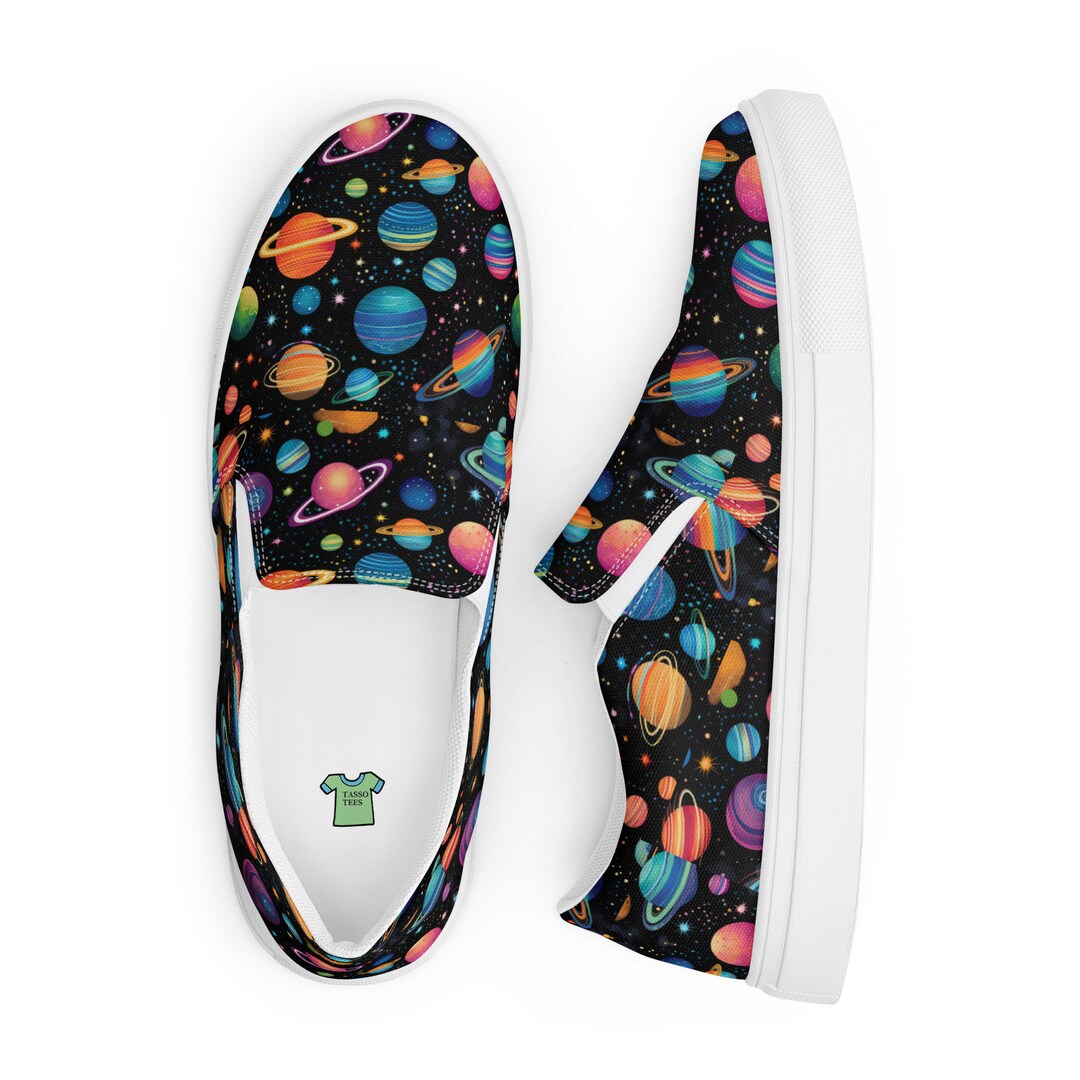 Women’s Space Lover's Slip-on Canvas Shoes, Outer Space Design Casual ...