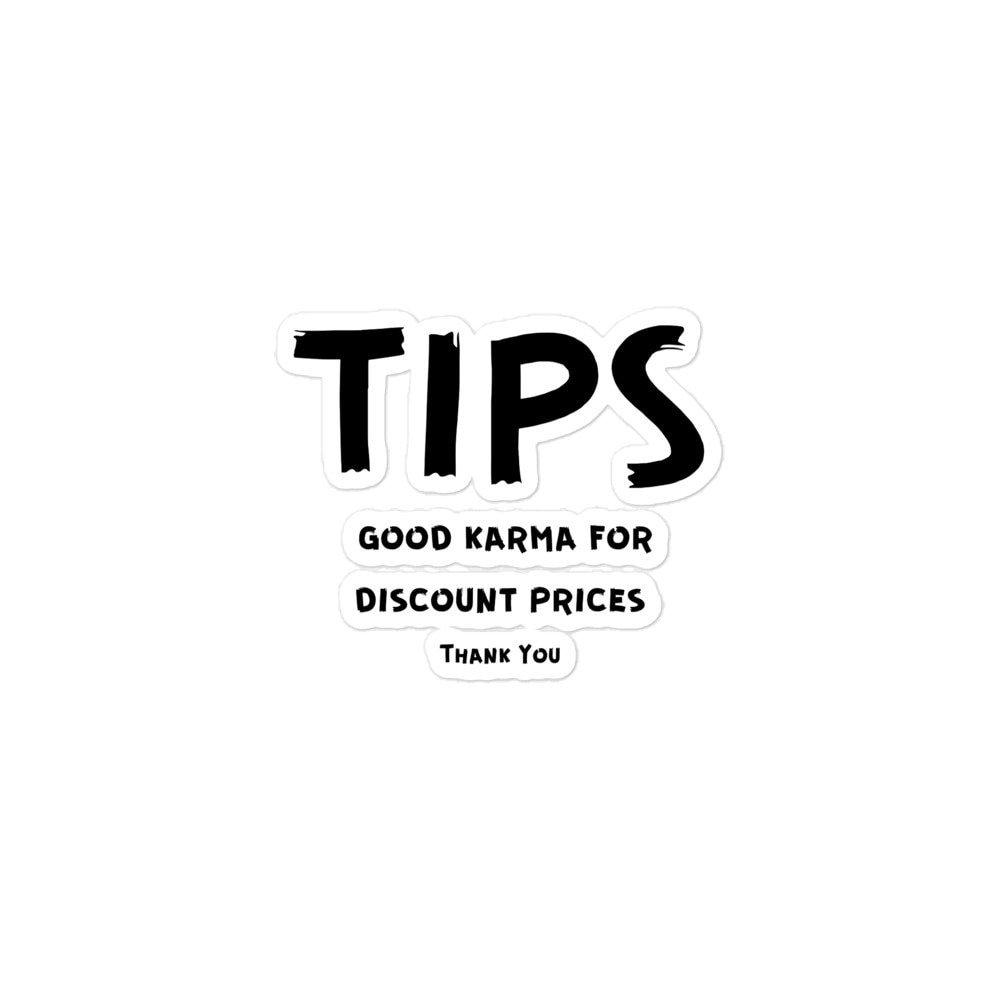 Funny Tip Jar Bubble-free Stickers Tip Jar Signs TIPS Good - Etsy