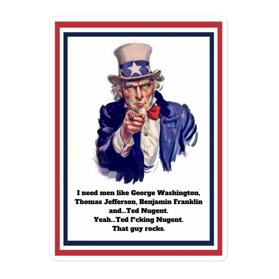 Uncle Sam Bubble-free Stickers, Funny Stickers, Rock and Roll Stickers ...