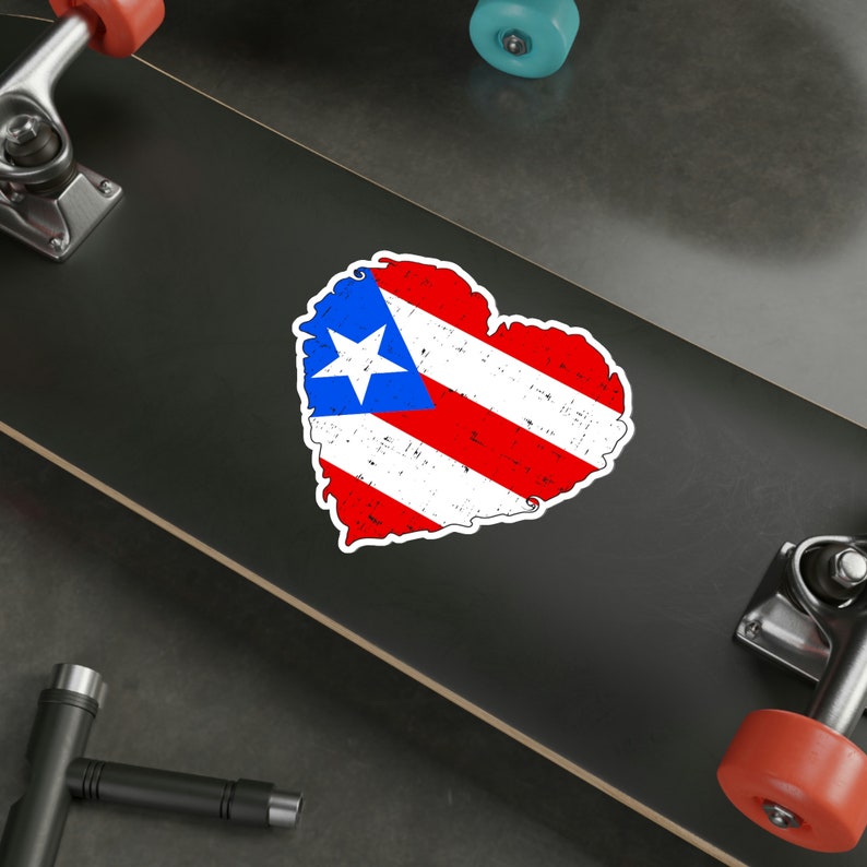 Puerto Rico Heart Shape Flag Die-cut Stickers I Love Puerto - Etsy