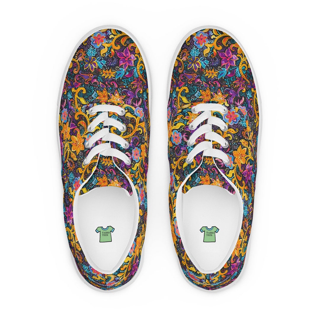 Women’s Batik Design Lace-up Canvas Shoes, Batik Inspired Sneakers ...