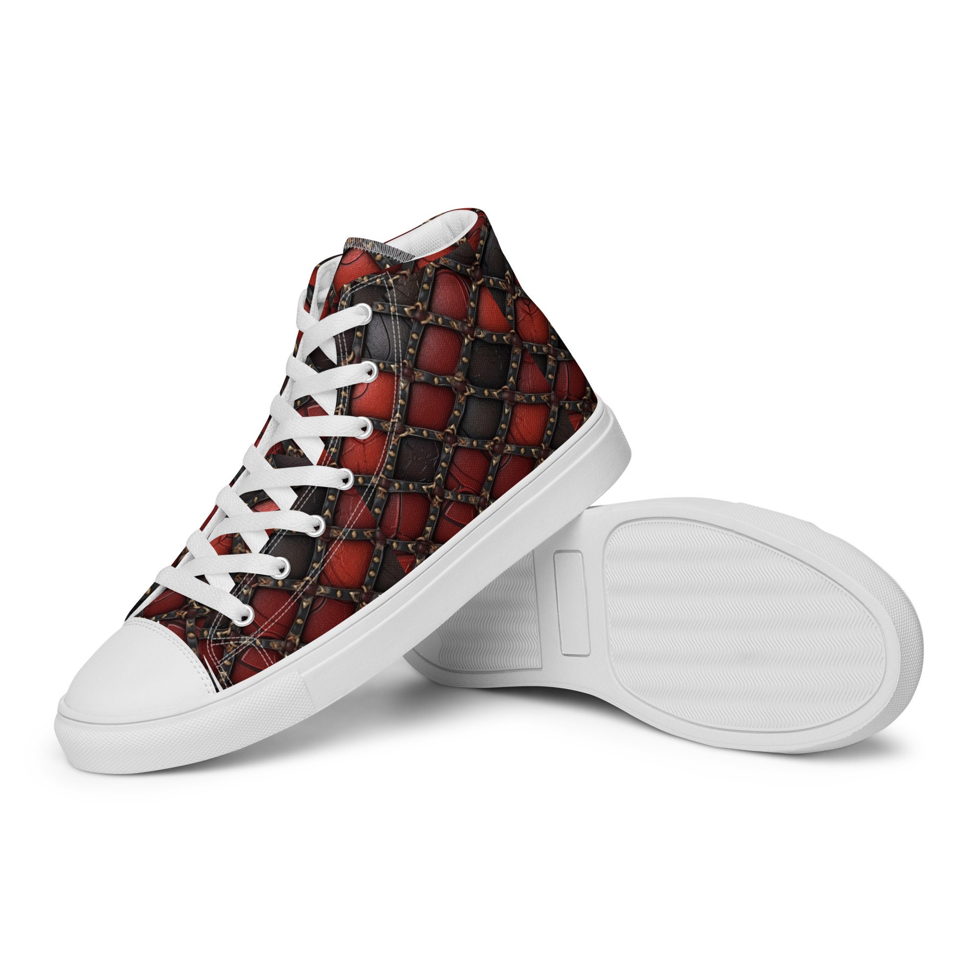 Women’s Goth Pattern High Top Canvas Shoes, Goth Sneakers, Old World ...