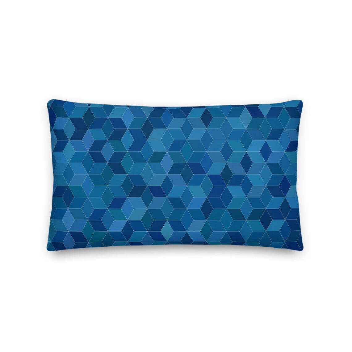 Blue Cubes Design Premium Pillow Geometric Cube Pillow - Etsy