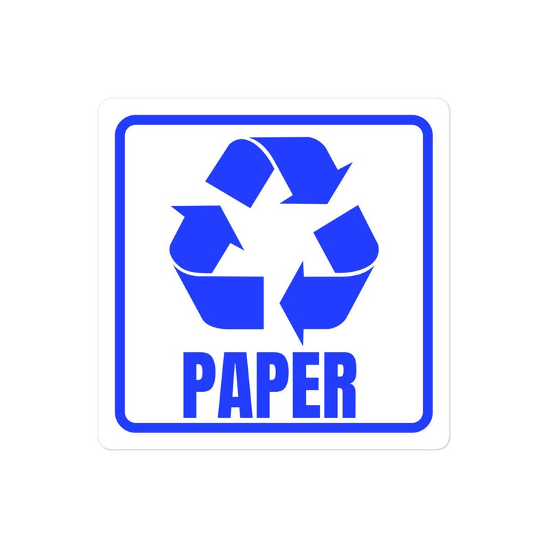 Recycle Symbol Bubble-free Stickers, Recycle Paper Sign, Recycling Sign ...