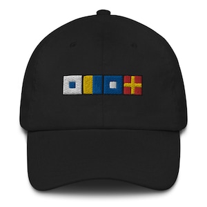 Personalized Nautical Flags Dad Hat, Custom Semaphore Flags Cap ...
