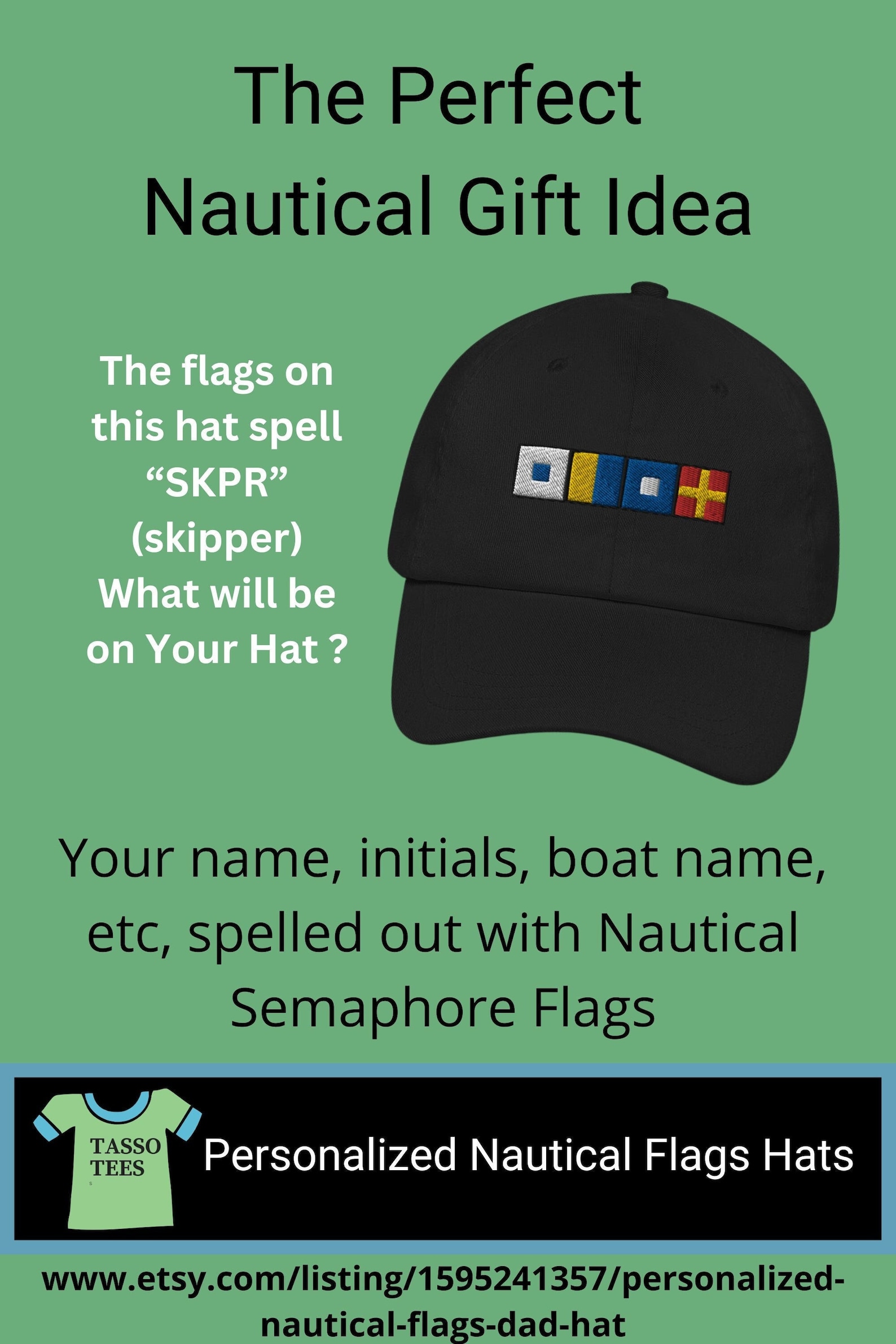 Personalized Nautical Flags Dad Hat, Custom Semaphore Flags Cap ...