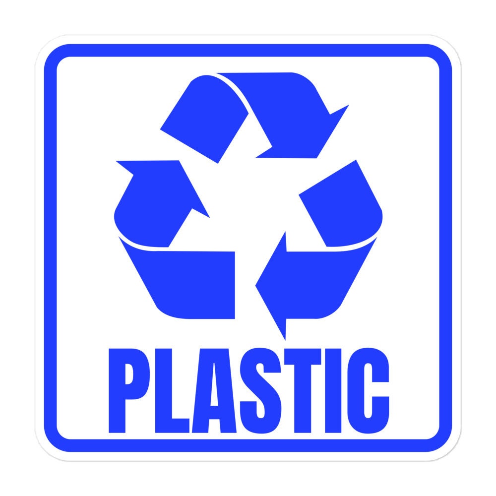 Recycle Plastic Bubble-free Sticker, Recycle Symbol Sticker, Office ...