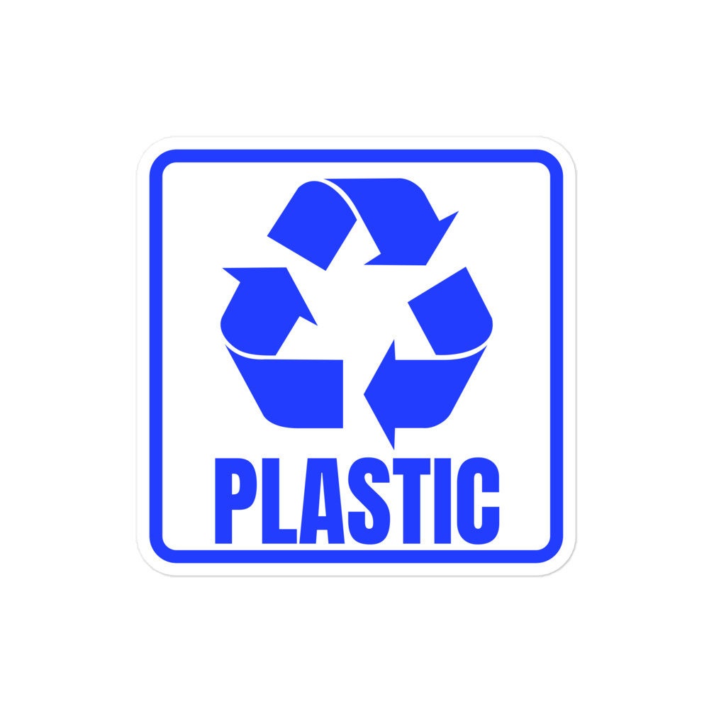 Recycle Plastic Bubble-free Sticker, Recycle Symbol Sticker, Office ...