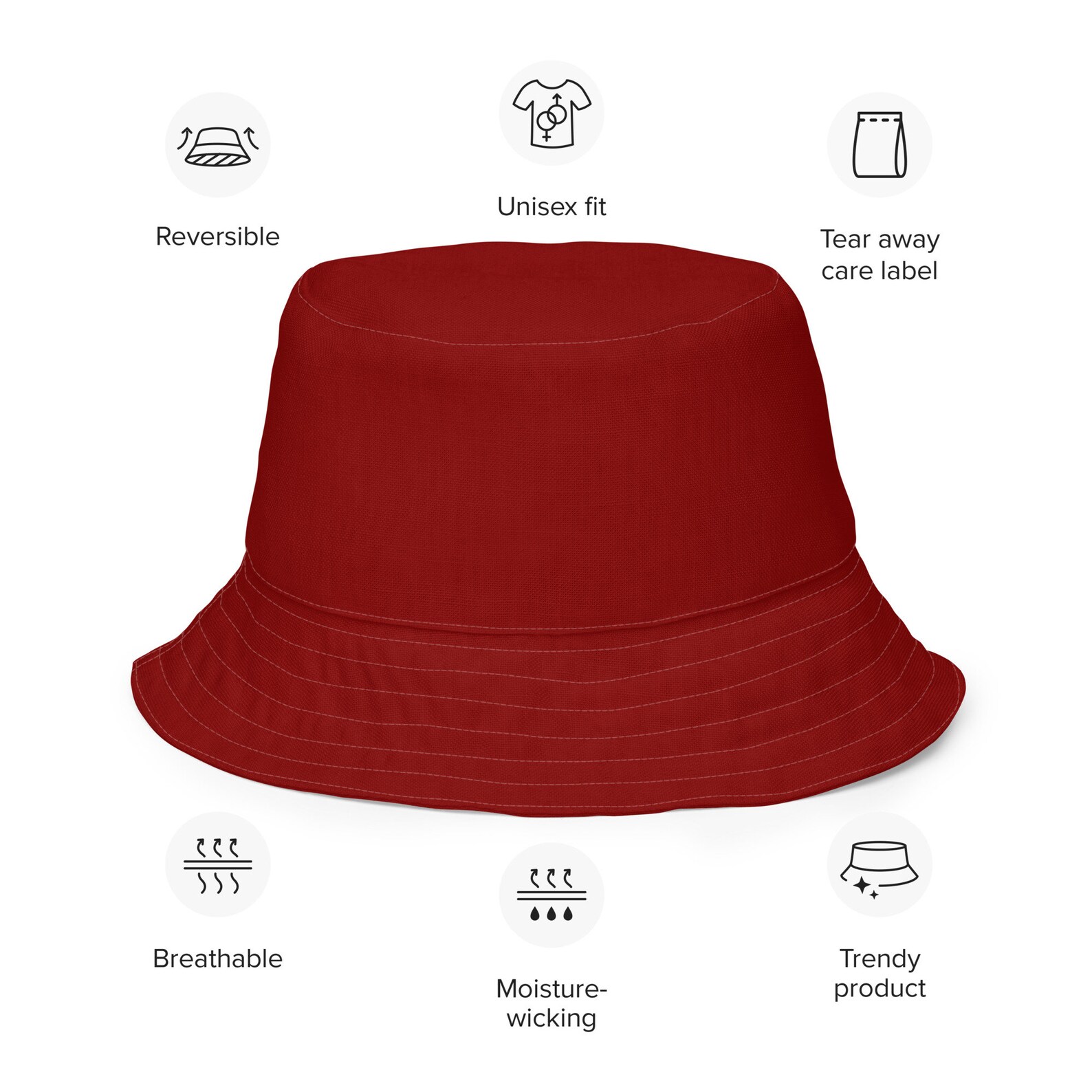 Maroon and Peach Reversible Bucket Hat Casual Summer Hat - Etsy