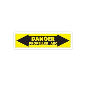 Danger Propeller Arc Transparent Outdoor Stickers, Die-cut, 1pcs ...