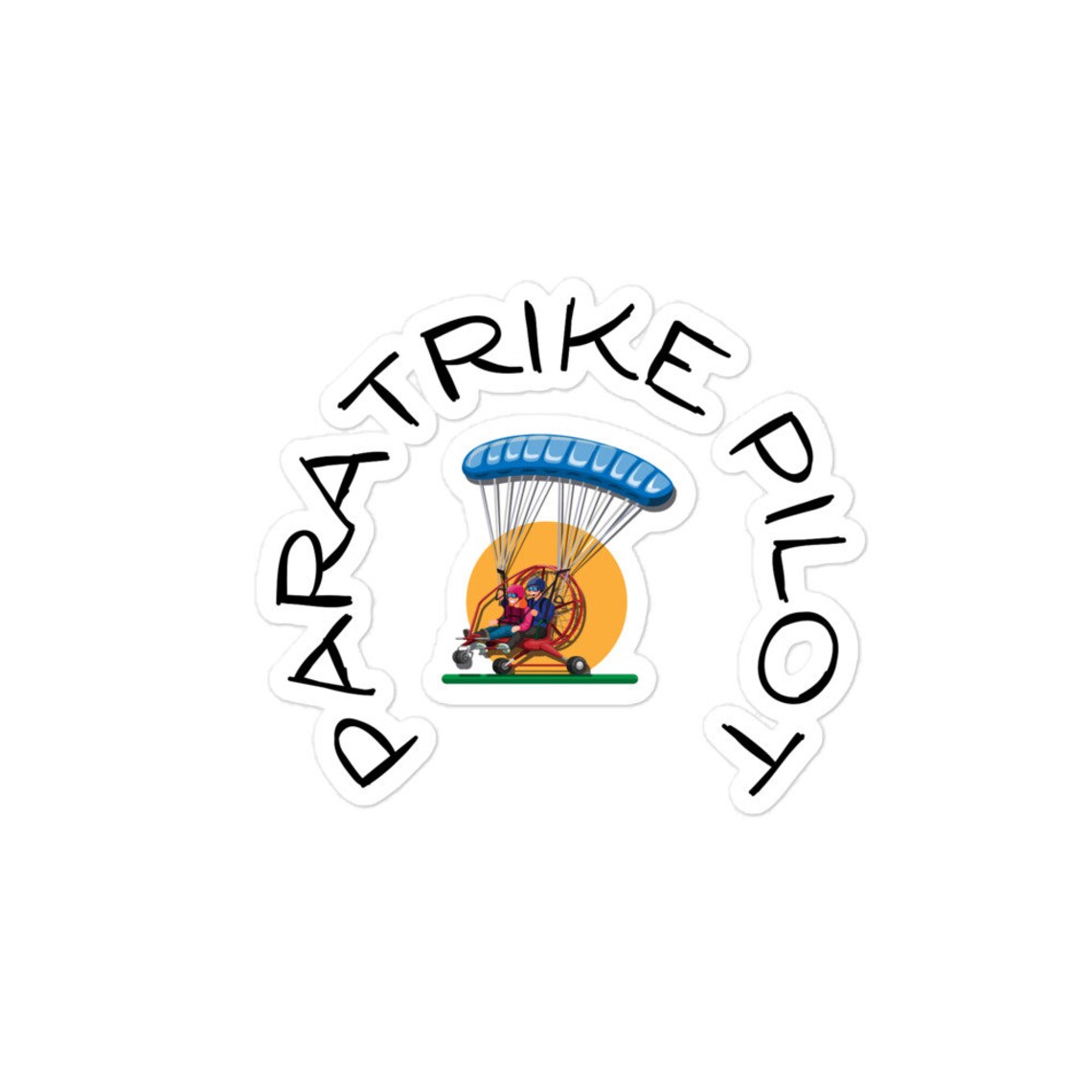Paratrike Bubble-free Stickers, Tandem Paratrike Sticker, Gift for ...