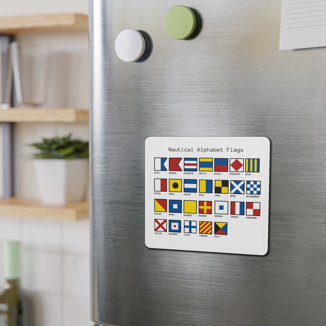Nautical Alphabet Flags Refrigerator Magnet, Semaphore Flags Magnet ...