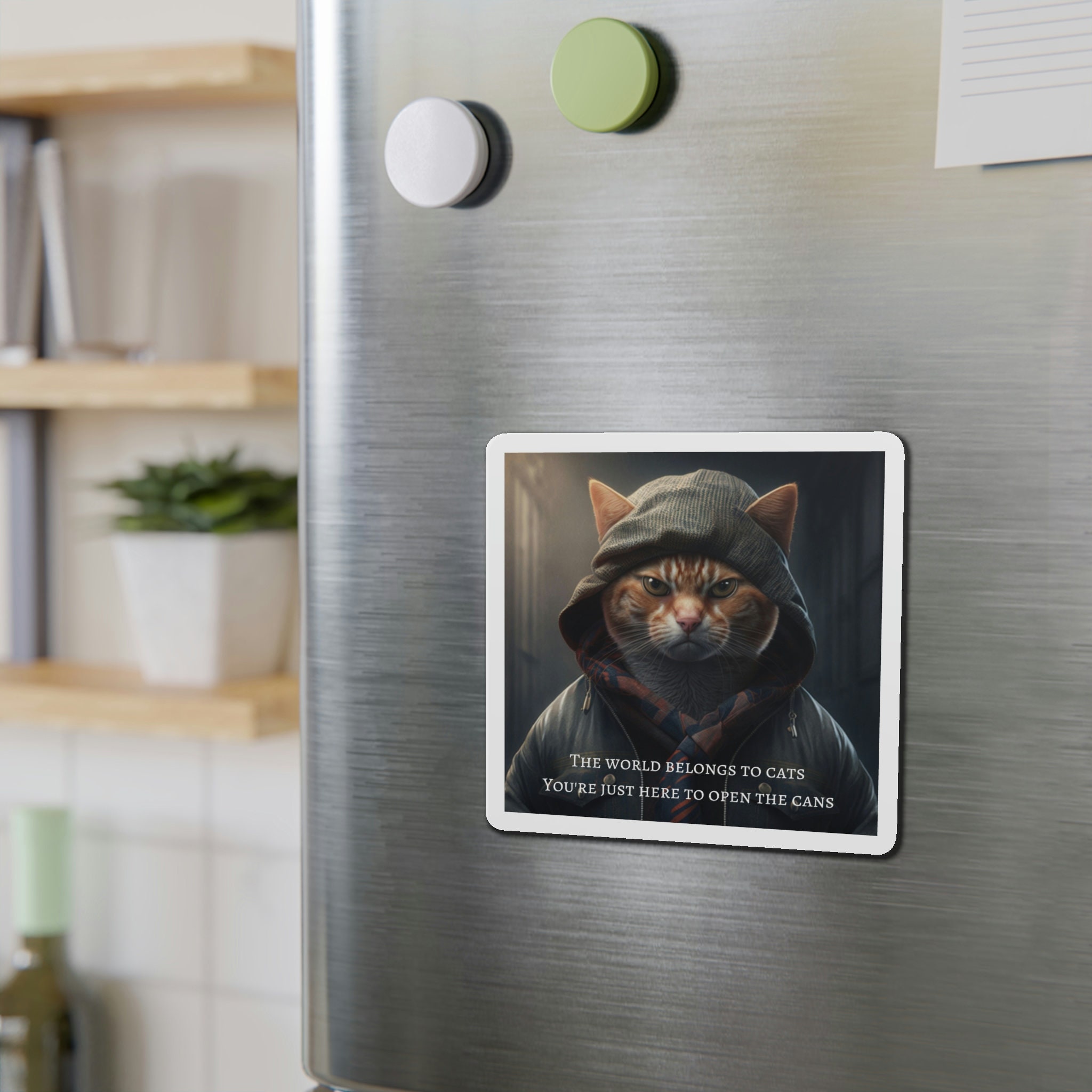 Funny Cat Refrigerator Magnets, the World Belongs to Cats You're Just ...