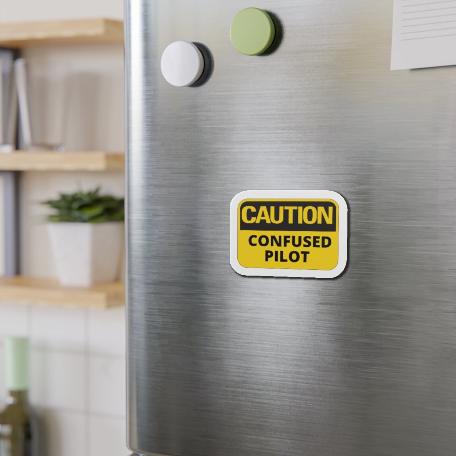 Caution Confused Pilot Sign Magnets, Gift for Paramotor Pilot, Gift for ...