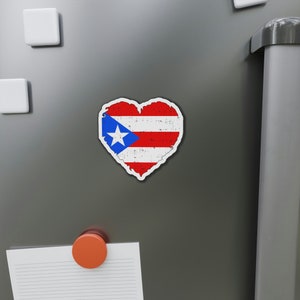 Puerto Rico Flag Heart Shape Die-cut Magnets, I Love Puerto Rico ...